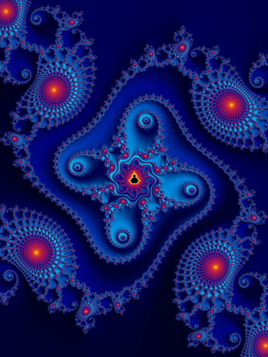 Blanket Sherpa: Blue Medallion 60"x80" – Fractal Foundation